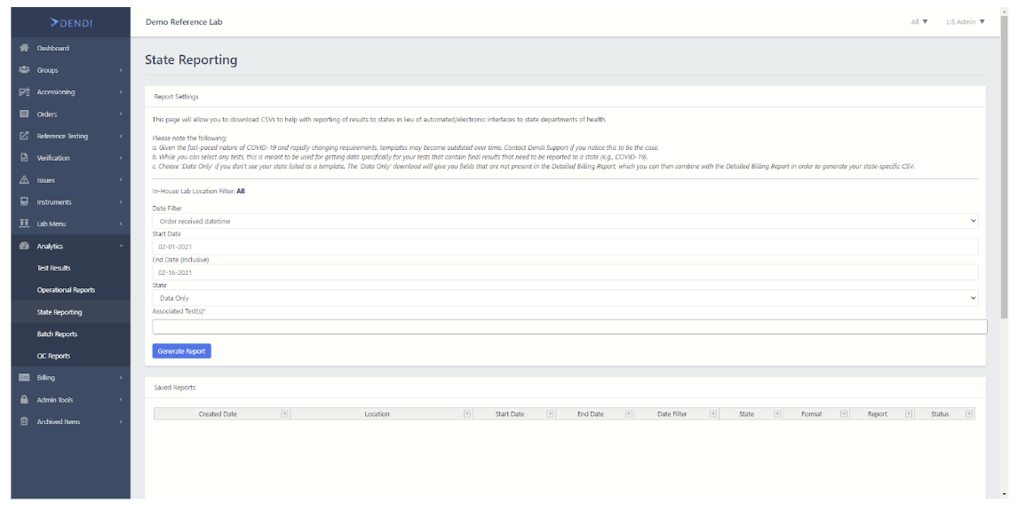 State Reporting – Dendi